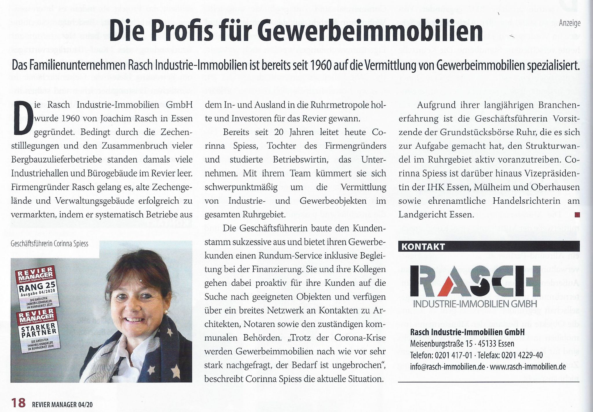 Die Profis für Gewerbeimmobilien, Revier Manager 04/20 – Rasch ...